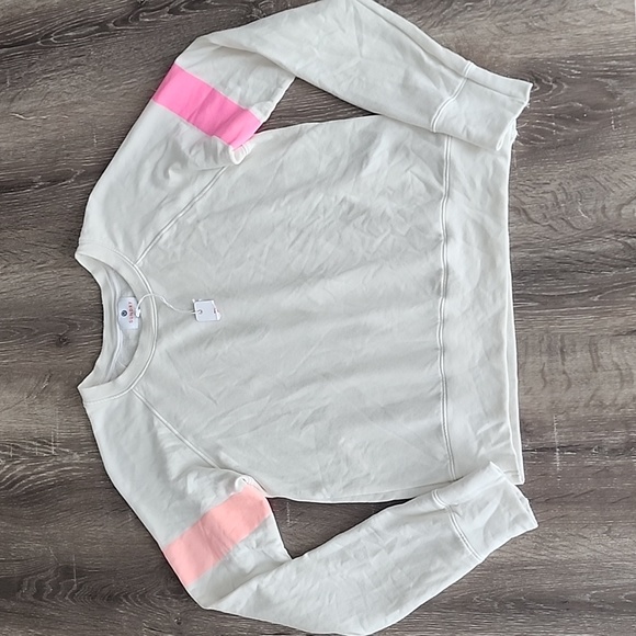 Sundry | Tops | New Sundry 2 Tone Stripe Sweatshirt In Bone | Poshmark